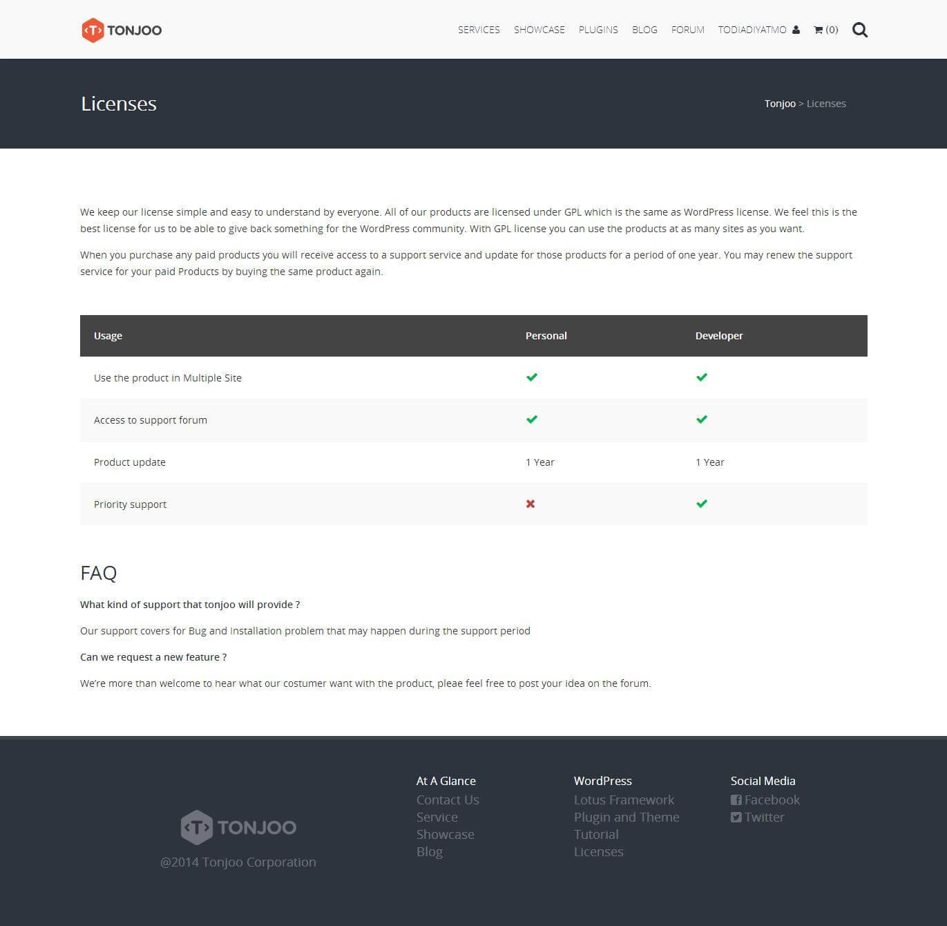 WordPress Page Template - Tonjoo Studio