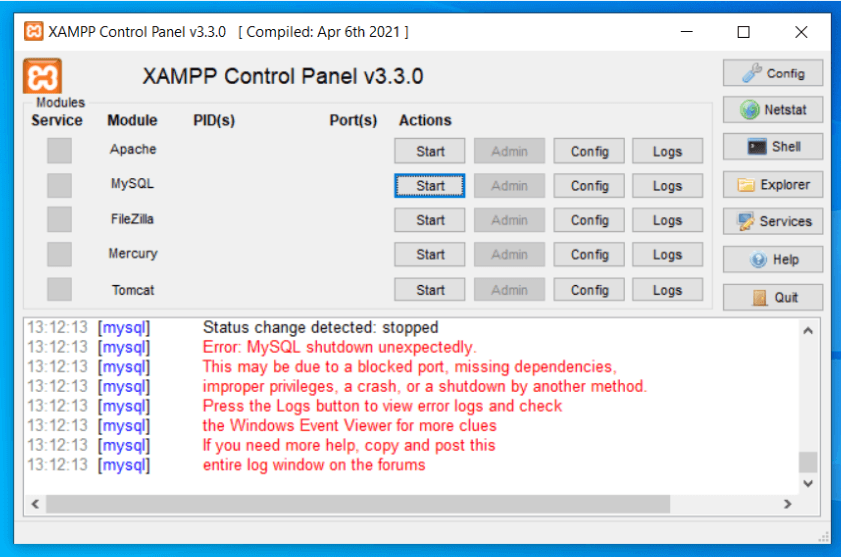 How To Fix Error MySQL Shutdown Unexpectedly Tonjoo