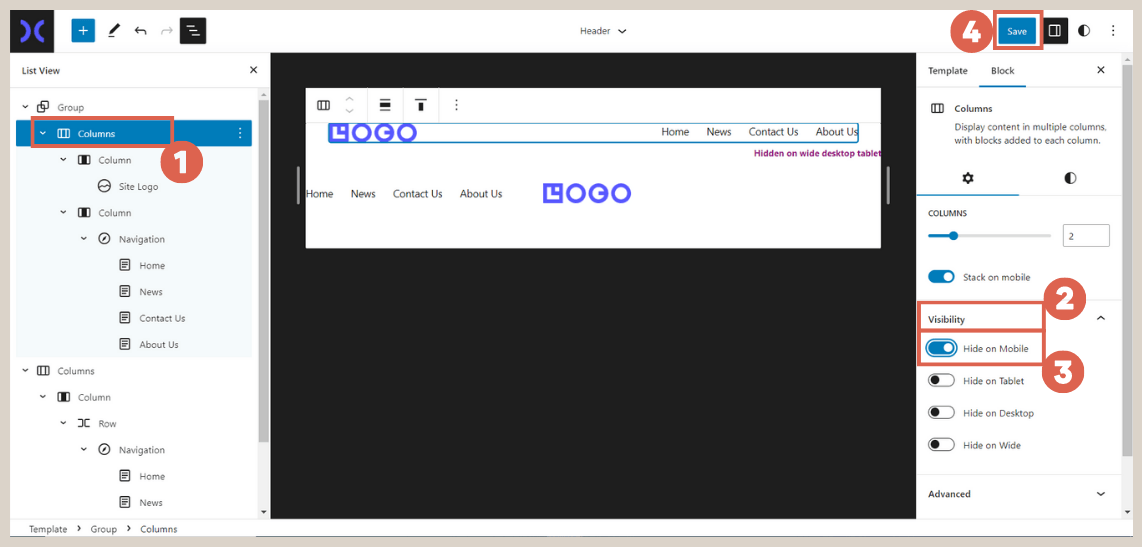 Gutenberg Tutorial Part 9 How To Create Responsive Header And Footer