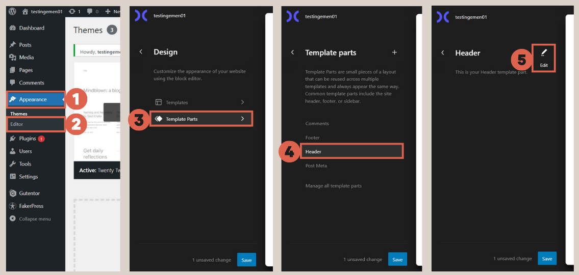 Gutenberg Tutorial Part 9 How To Create Responsive Header And Footer