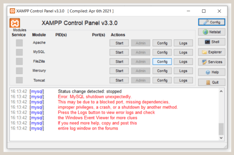 2 Cara Mengatasi Error: Apache shutdown unexpectedly di XAMPP - Tonjoo ...